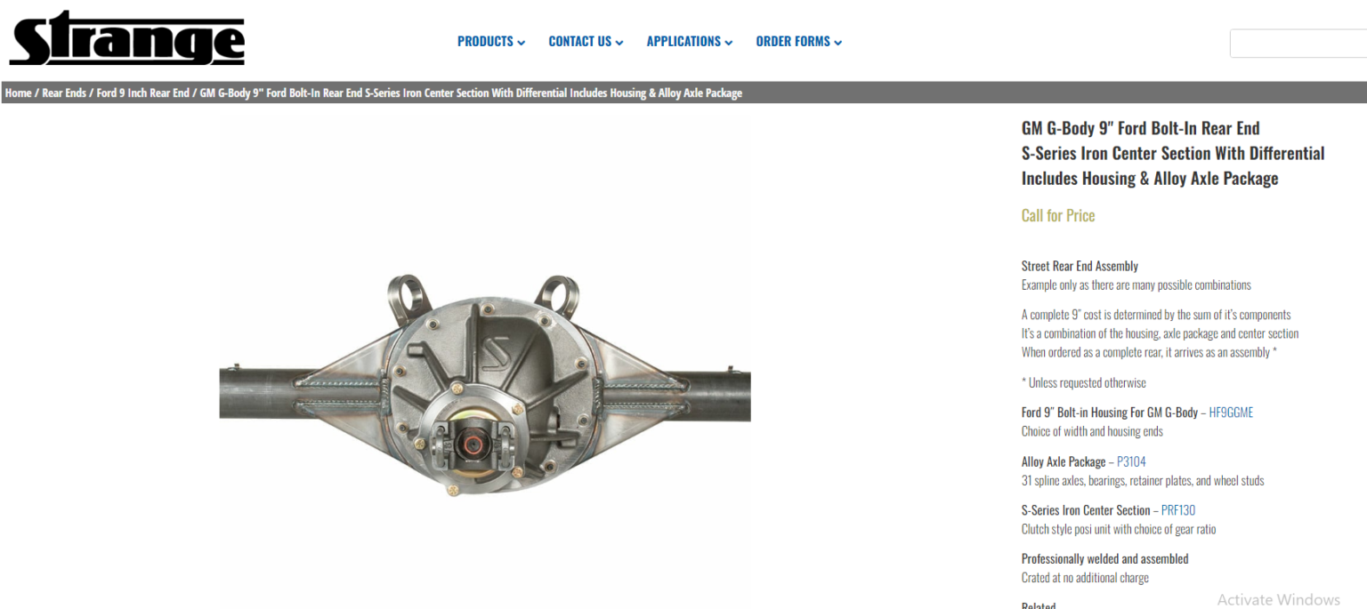 G-Body Ford 9" - G-BODY TOYS